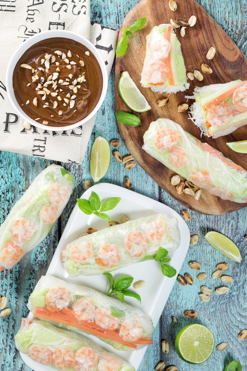 Non-Fried Vietnamese Spring Rolls (Goi Cuon) - w/ Shrimp & Pork
