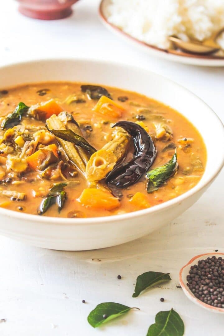 Indian Sambar Lentil Vegetable Stew - Cooking The Globe