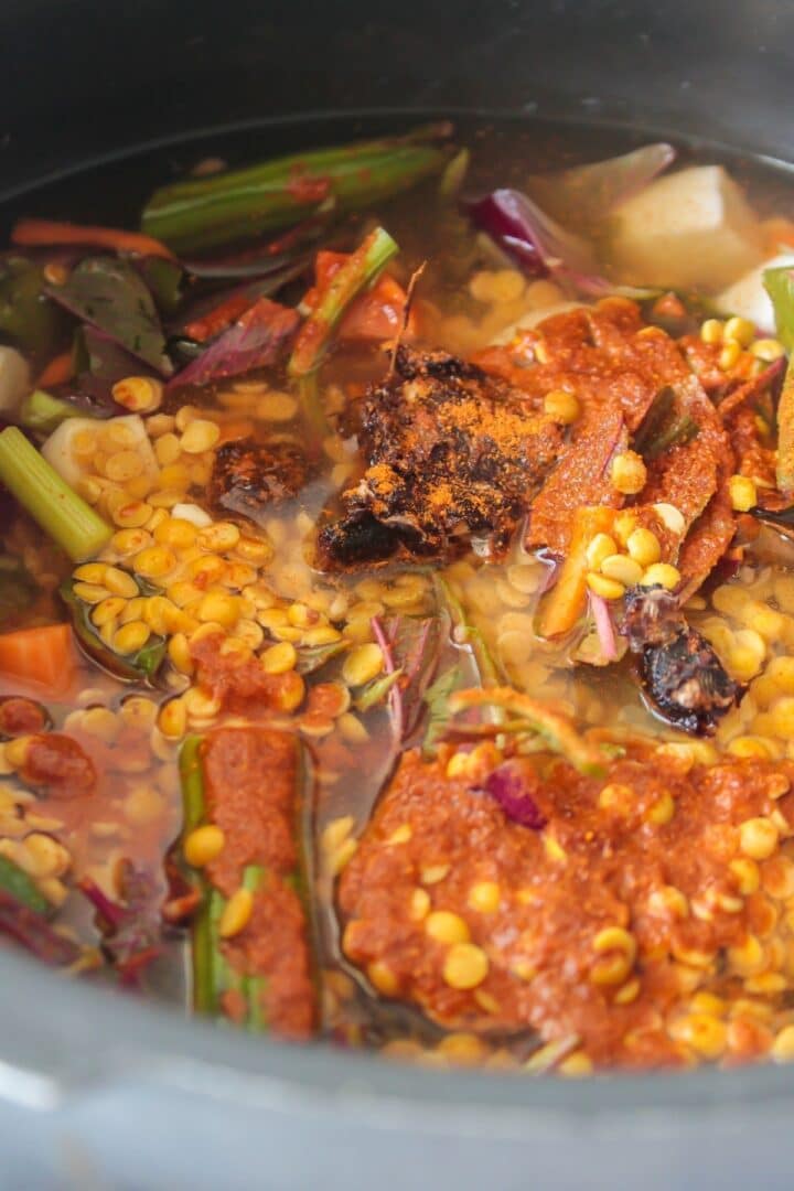 Indian Sambar Lentil Vegetable Stew - Cooking The Globe