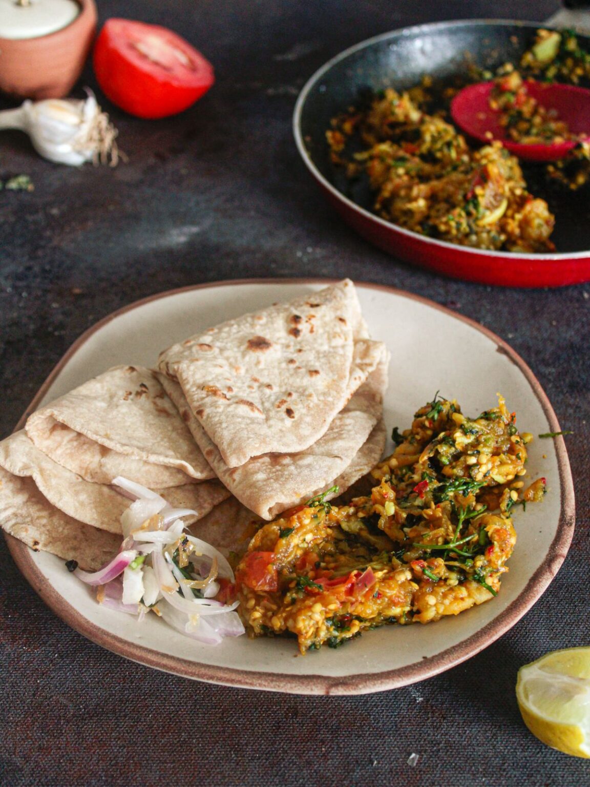 Smoky Baingan Bharta Roasted Mashed Eggplant Recipe