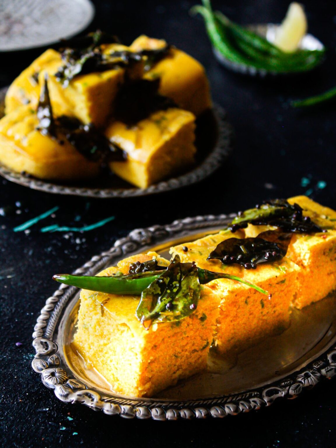 Steamed Khaman Dhokla Indian Savory Cake Recipe - Cooking The Globe