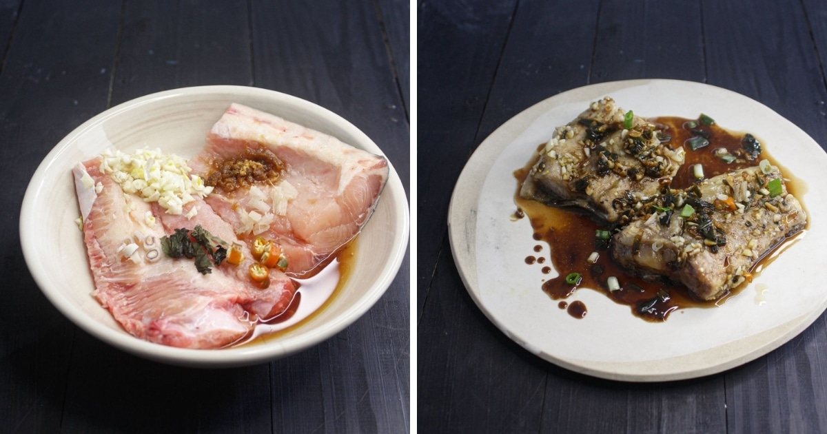 Thai Steamed Fish in Garlic and Lemon Sauce - Cooking The Globe