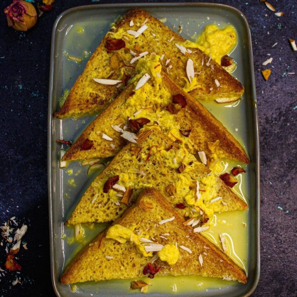 Shahi Tukda with Jaggery: Healthy Indian Dessert - Cooking The Globe